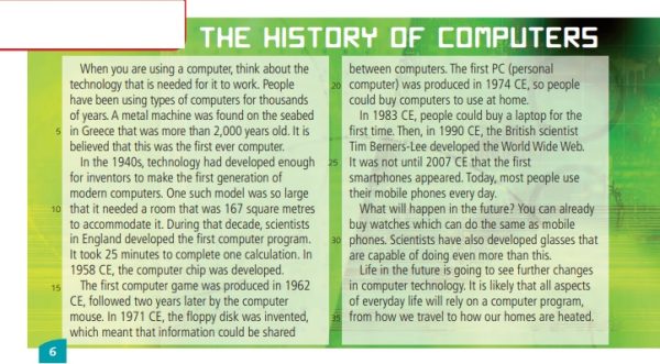 The History of Computer. Reading